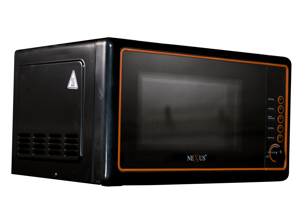NX-803 20L NEXUS MICROWAVE WITH GRILL BLACK WITH ORANGE STRIP | Nexus